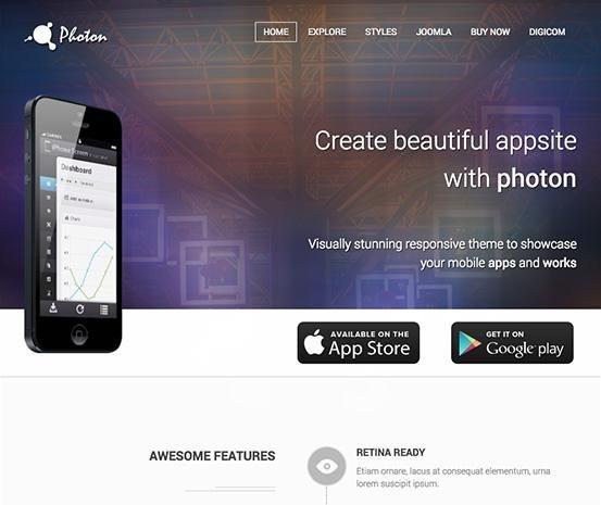 Photon - Responsive App Template for Joomla - ThemeXpert