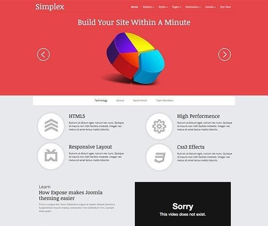 Simplex - Responsive Business Template for Joomla - ThemeXpert