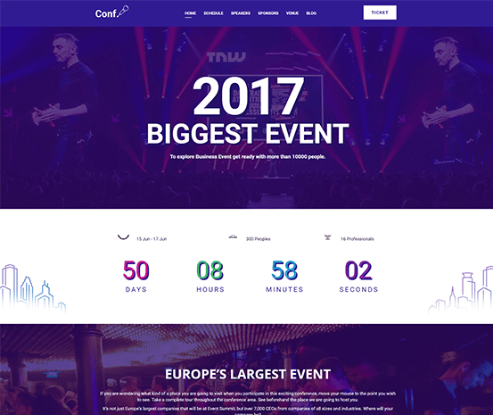 Best Event & Schedule management WordPress Theme - ThemeXpert